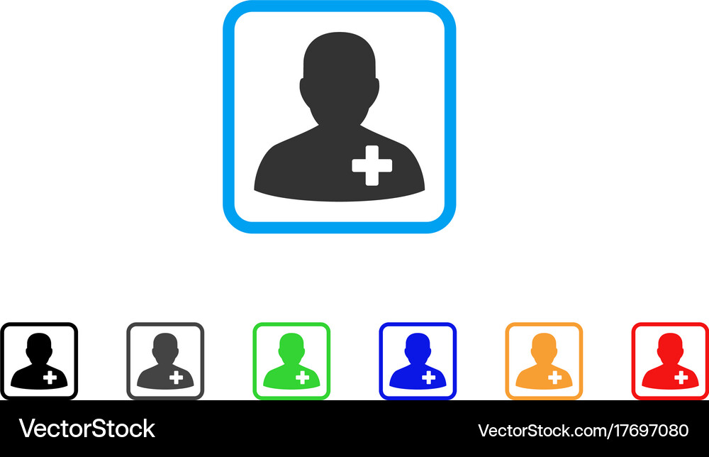 Medical volunteer framed icon Royalty Free Vector Image