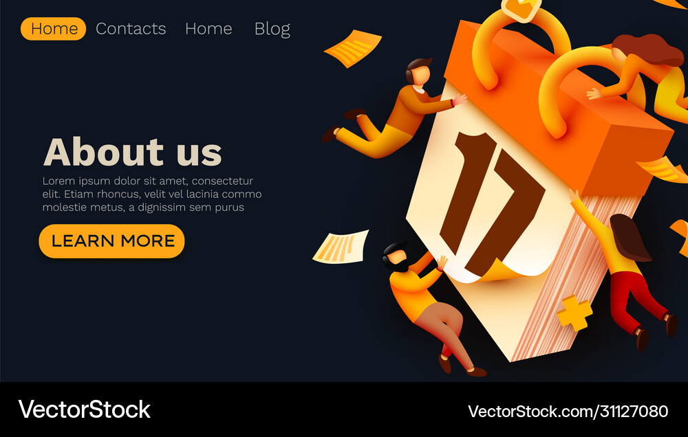 Modern banner template with tiny people and giant Vector Image