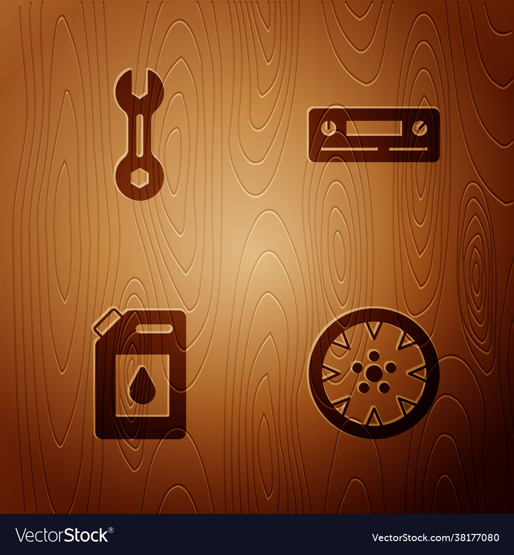Set alloy wheel wrench spanner canister Royalty Free Vector Set alloy wheel wrench spanner canister Royalty Free Vector