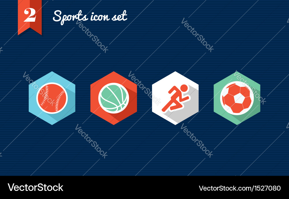 Sports flat icons set Royalty Free Vector Image