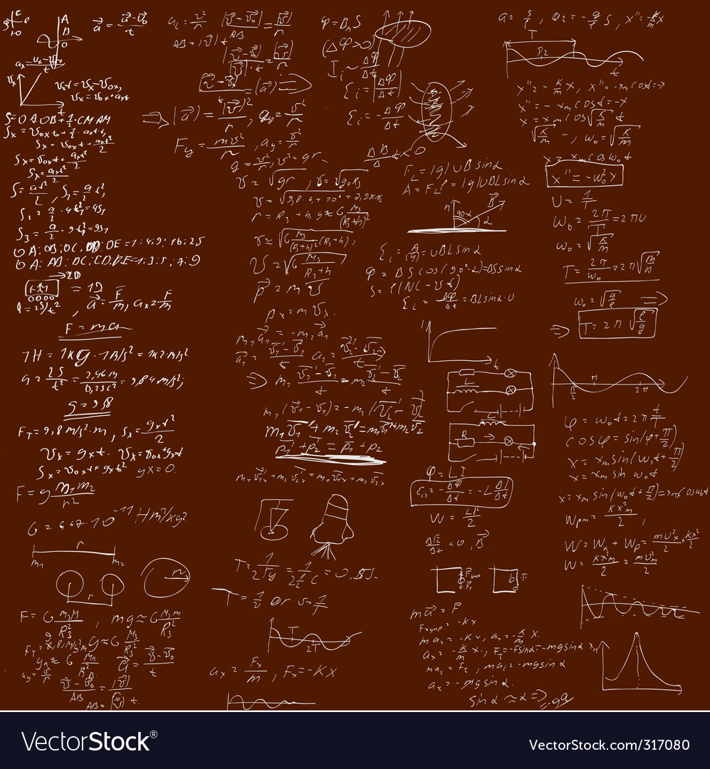 Vector background with physical formulas Vector Image