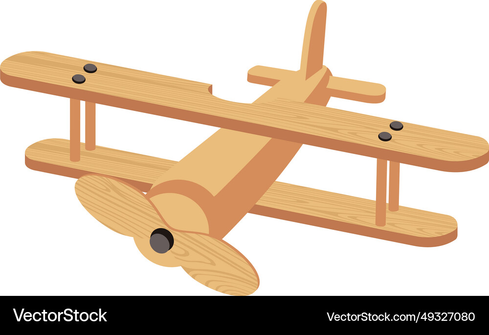 Wooden toy airplane Royalty Free Vector Image - VectorStock
