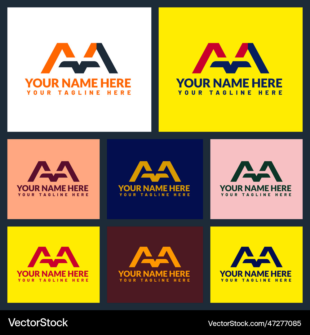 Aa letter logo or text logo and word logo Vector Image