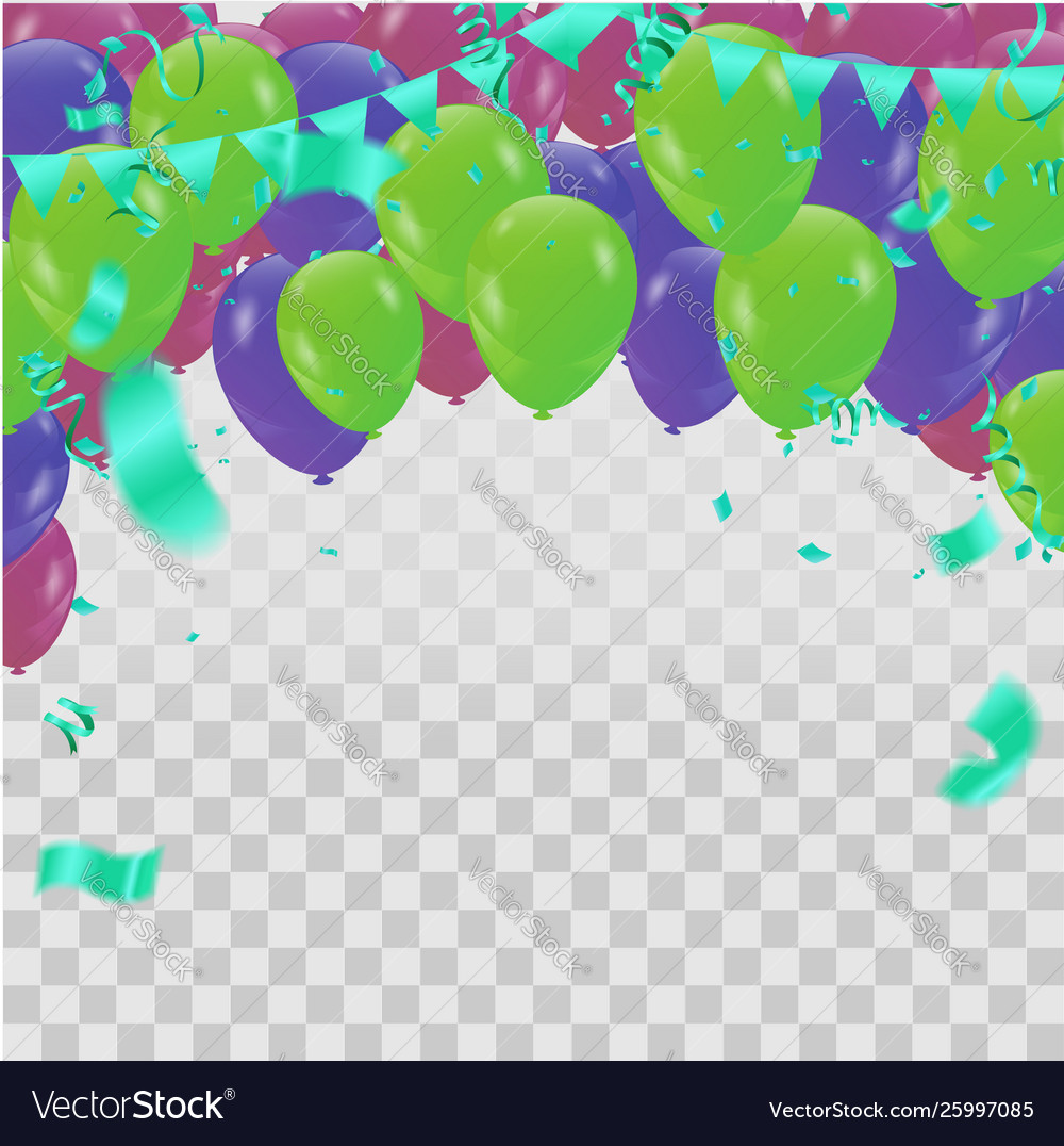Birthday balloons template Royalty Free Vector Image