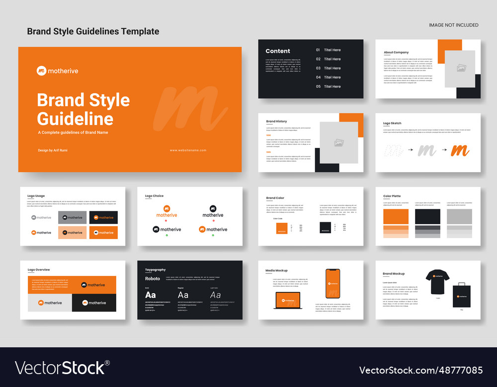 Brand style guideline template or identity Vector Image
