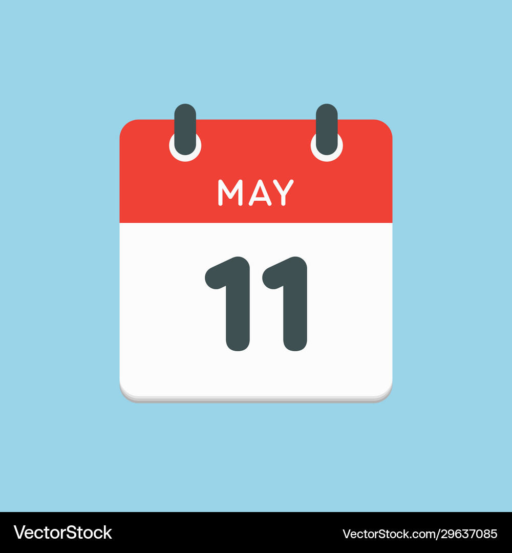 Calendar day 11 may days year Royalty Free Vector Image