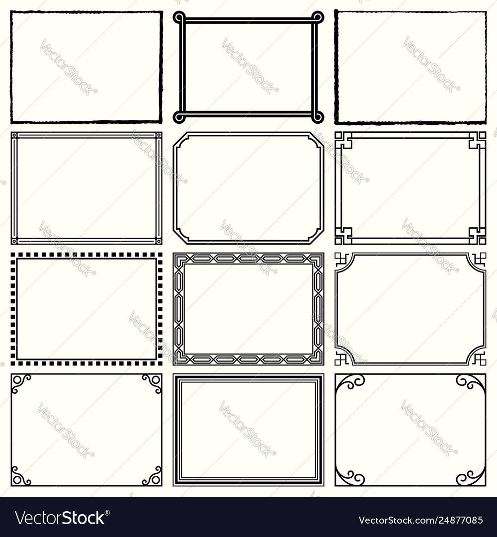 Decorative simple frames set 11 Royalty Free Vector Image