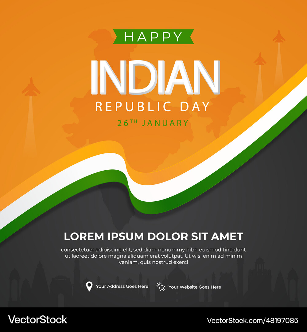 Indian republic day january 26th celebration Vector Image