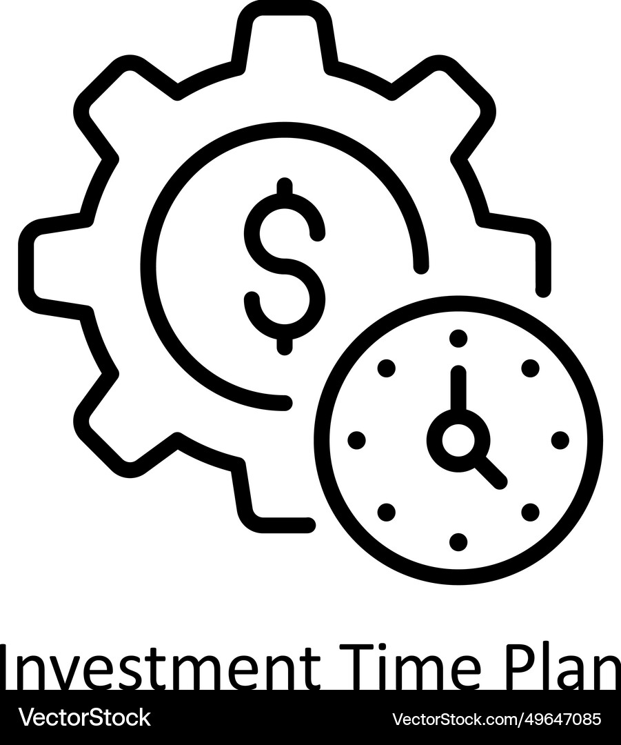 Investment time plan outline icon design Vector Image