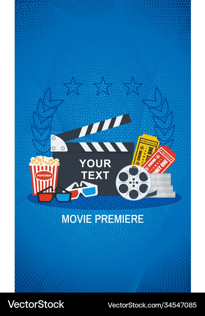 Movie making and premiere concept flat Royalty Free Vector