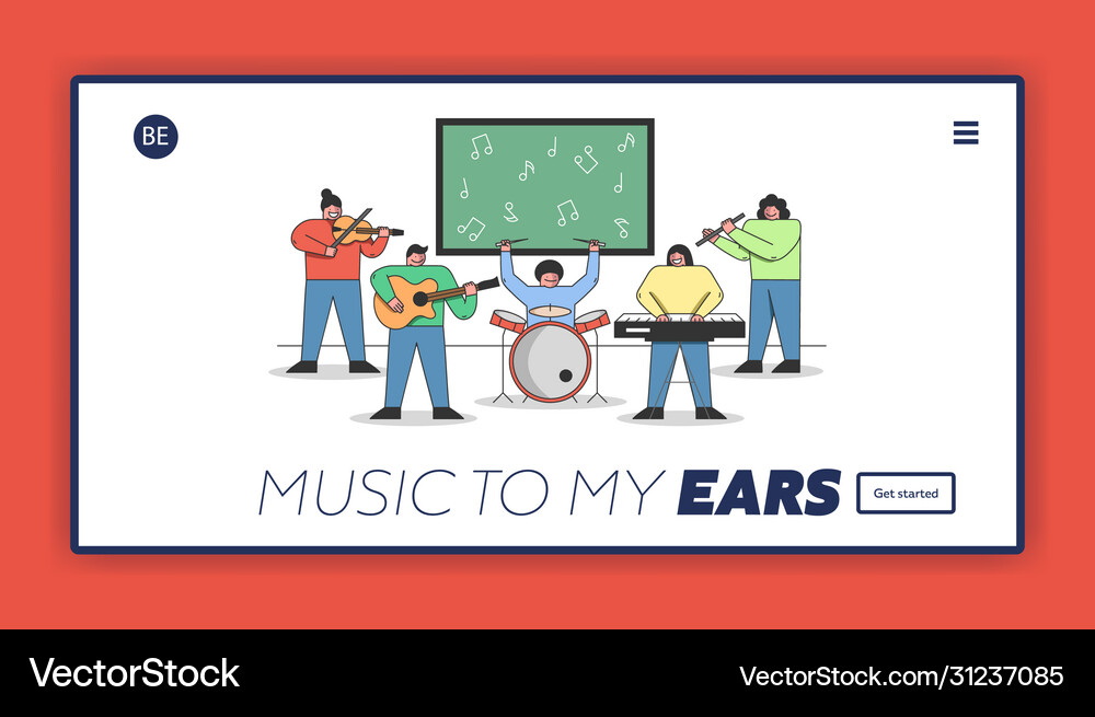 Musical education concept students at music Vector Image