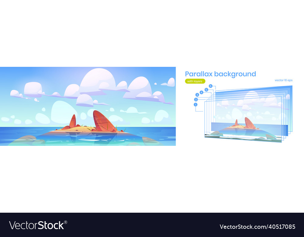 Parallax background with sea landscape Royalty Free Vector