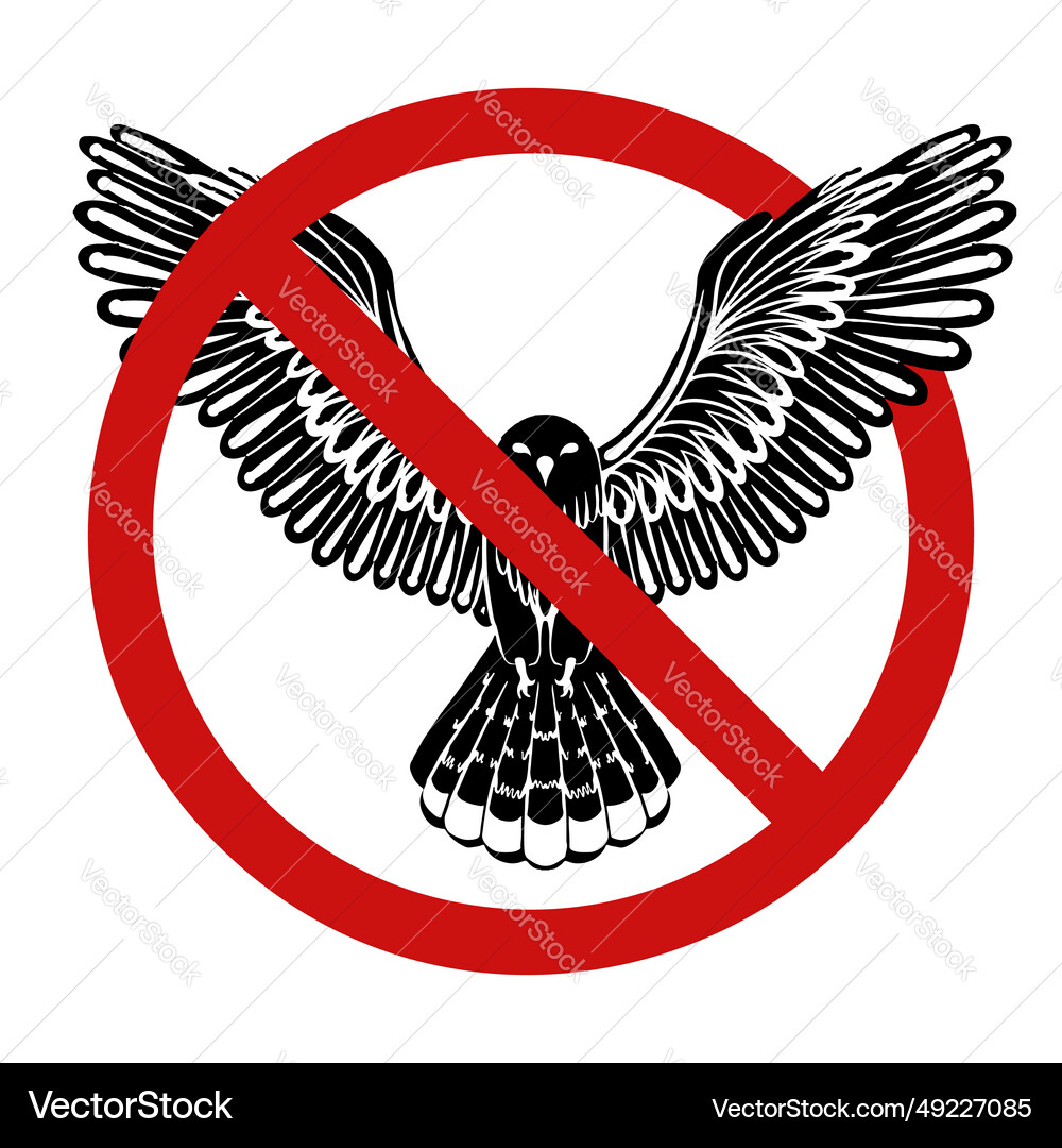 Prohibition sign with silhouette Royalty Free Vector Image
