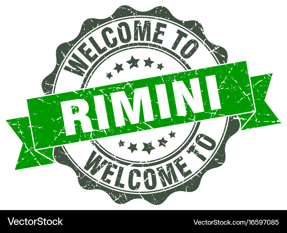 Rimini round ribbon seal Royalty Free Vector Image
