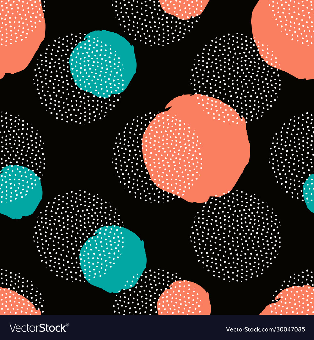 Seamless pattern with round dotted elements Vector Image