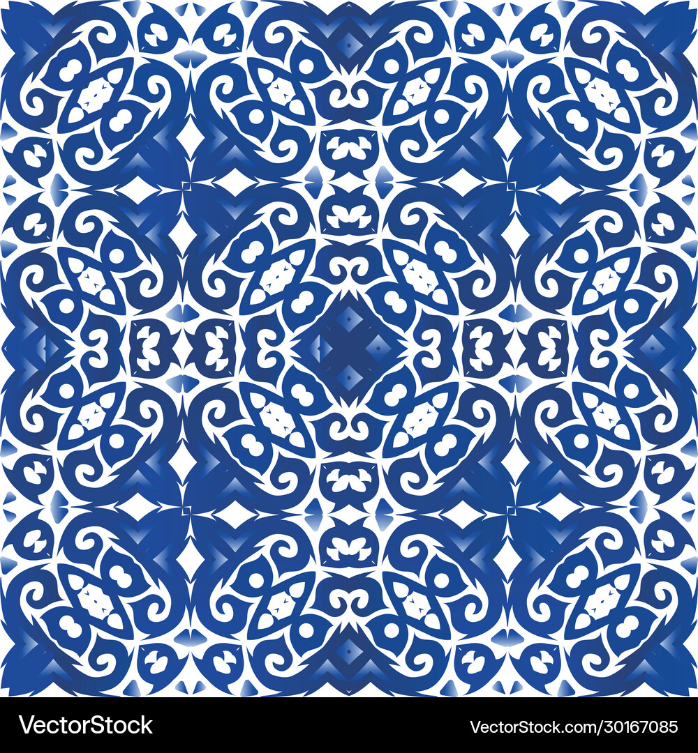 Traditional ornate motive in ceramic tile Vector Image