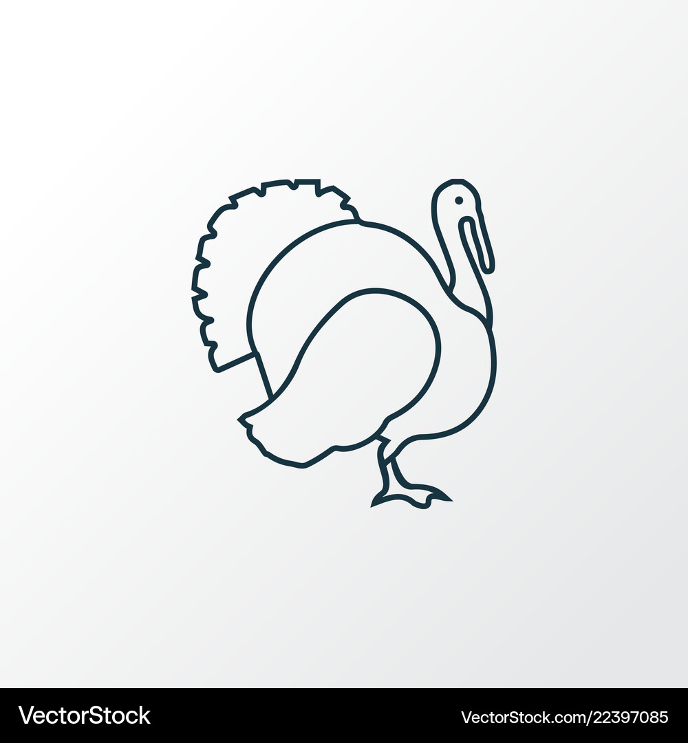 Turkey icon line symbol premium quality isolated Vector Image