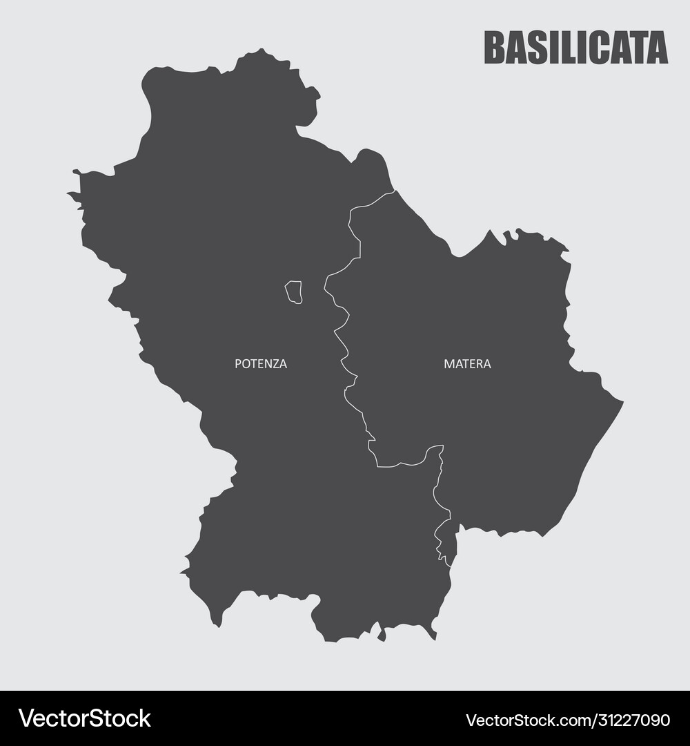 Basilicata region map Royalty Free Vector Image
