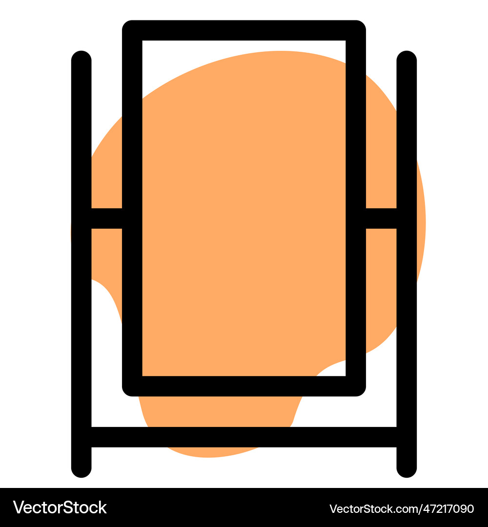 Big sized wooden mirror stand Royalty Free Vector Image