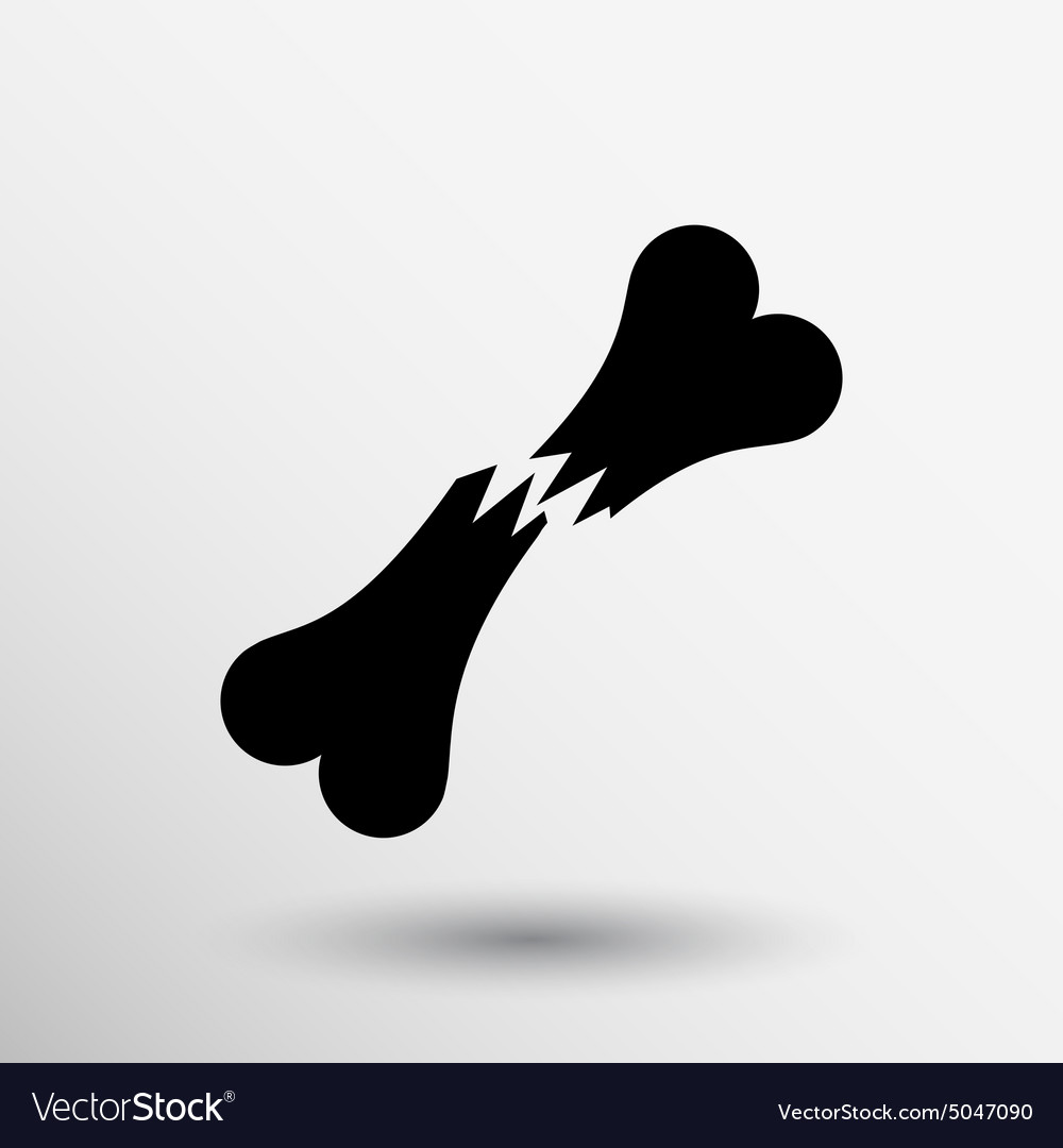 Bone fracture flat icon caution nuclear radiation Vector Image Bone fracture flat icon caution nuclear radiation Vector Image