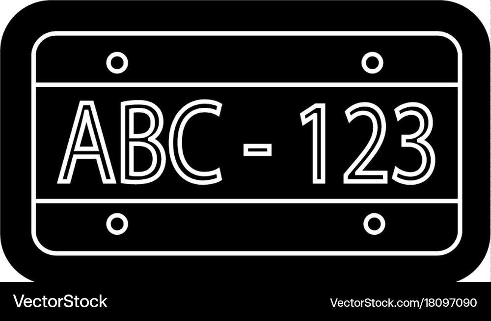 Car number icon black sign Royalty Free Vector Image