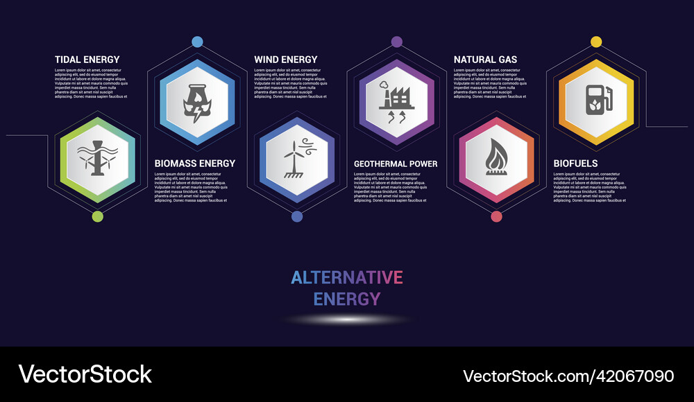 Infographic alternative energy template icons Vector Image