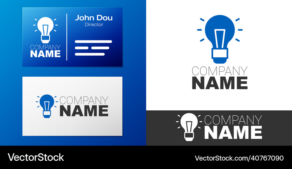 Logotype light bulb with concept of idea icon Vector Image