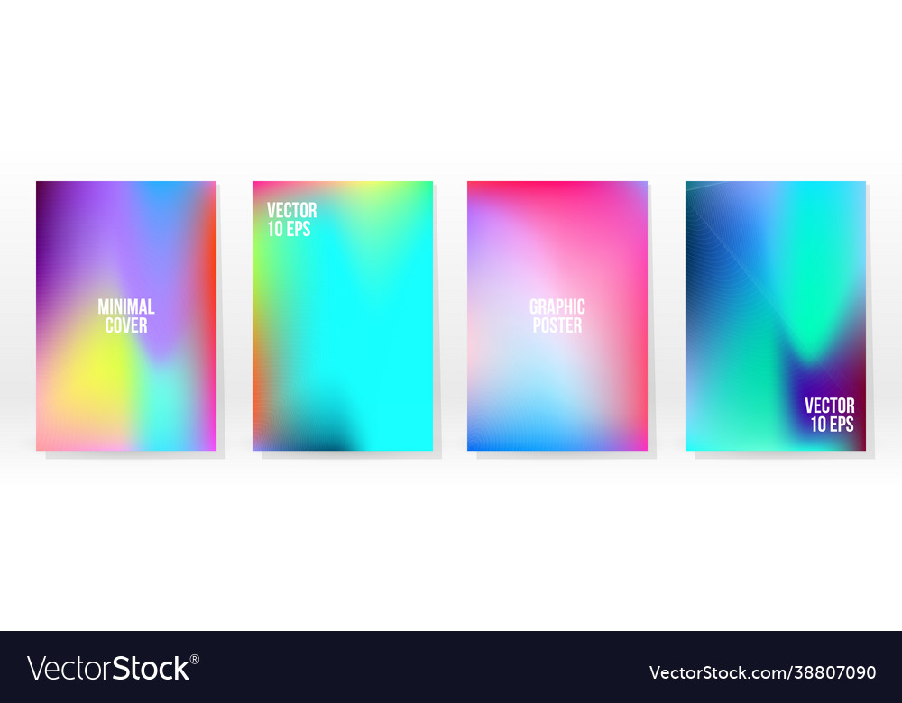 Minimal poster pastel soft rainbow gradient set Vector Image