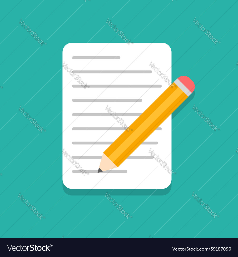 Note flat design with shadow Royalty Free Vector Image