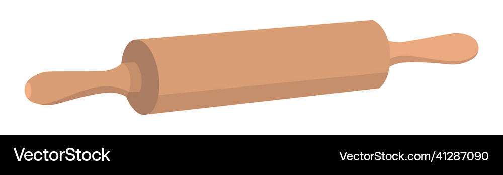 Realistic drawing of a rolling pin on white Vector Image