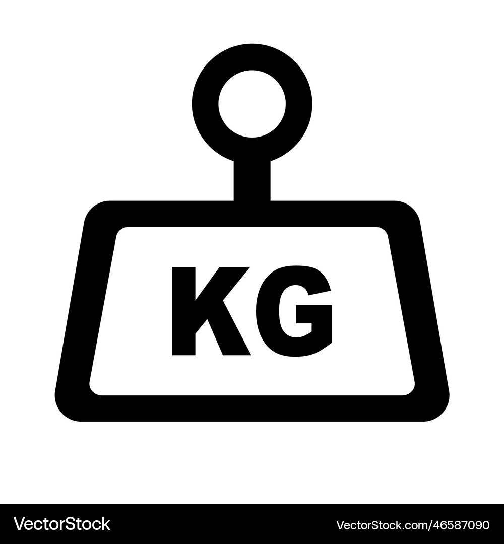Simple kilogram icon or kg weight or mass Vector Image
