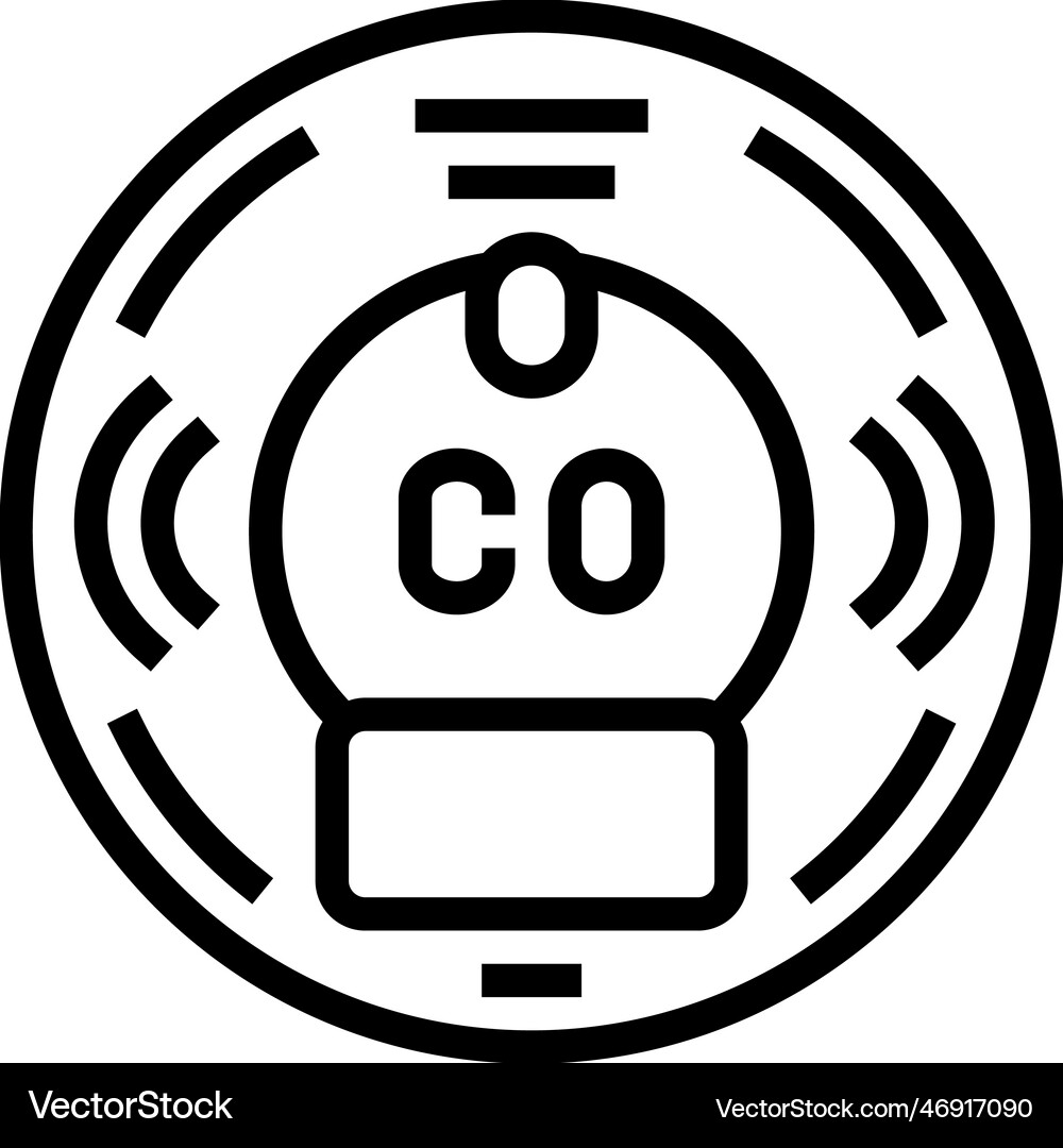Smart carbon monoxide detector home line icon Vector Image