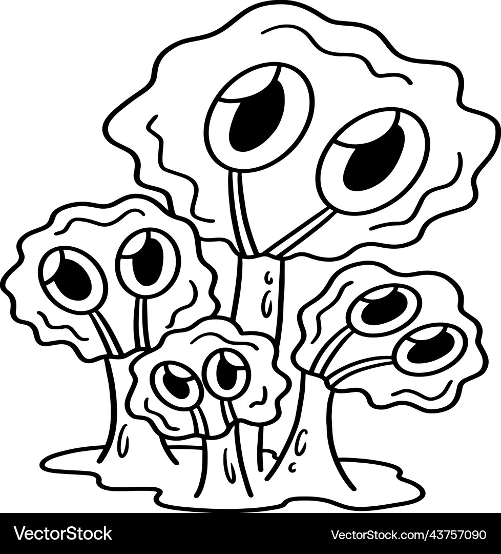 Space alien isolated coloring page for kids Vector Image