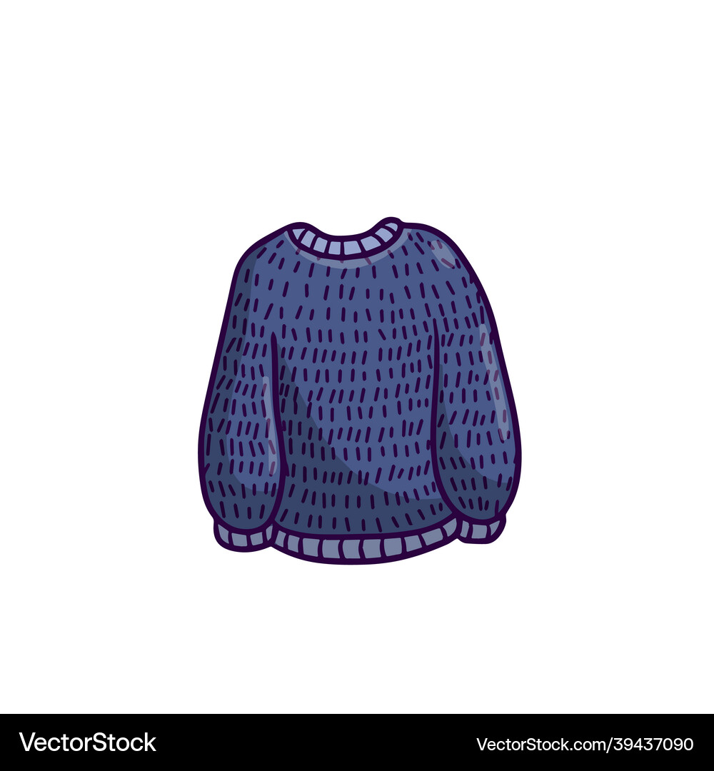 Sweater warm woolen pullover winter clothing Vector Image