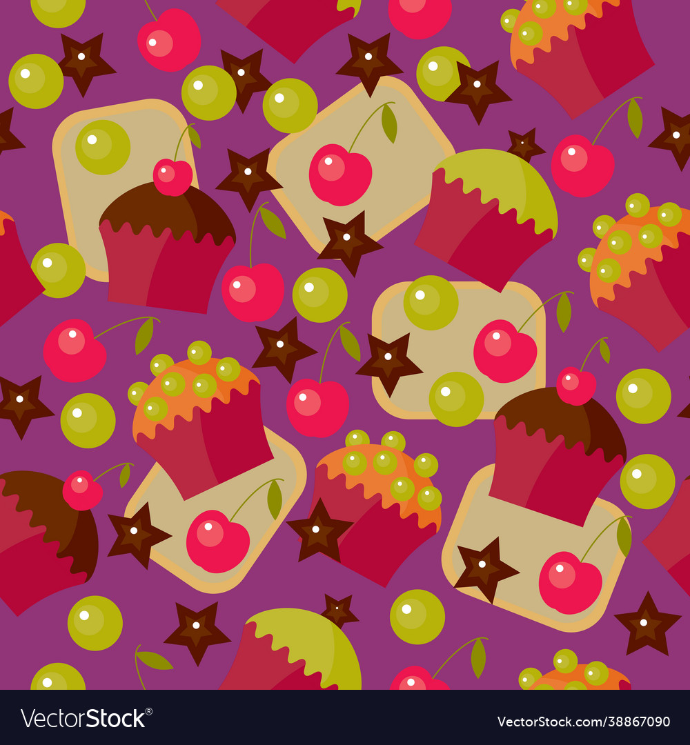 Sweet seamless pattern Royalty Free Vector Image