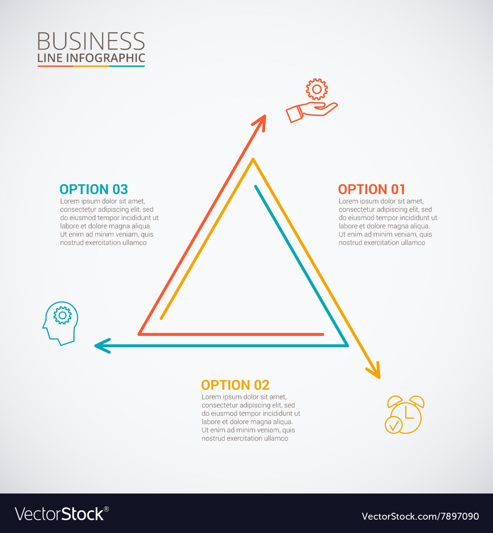 Thin line flat triangle for infographic Royalty Free Vector Thin line flat triangle for infographic Royalty Free Vector