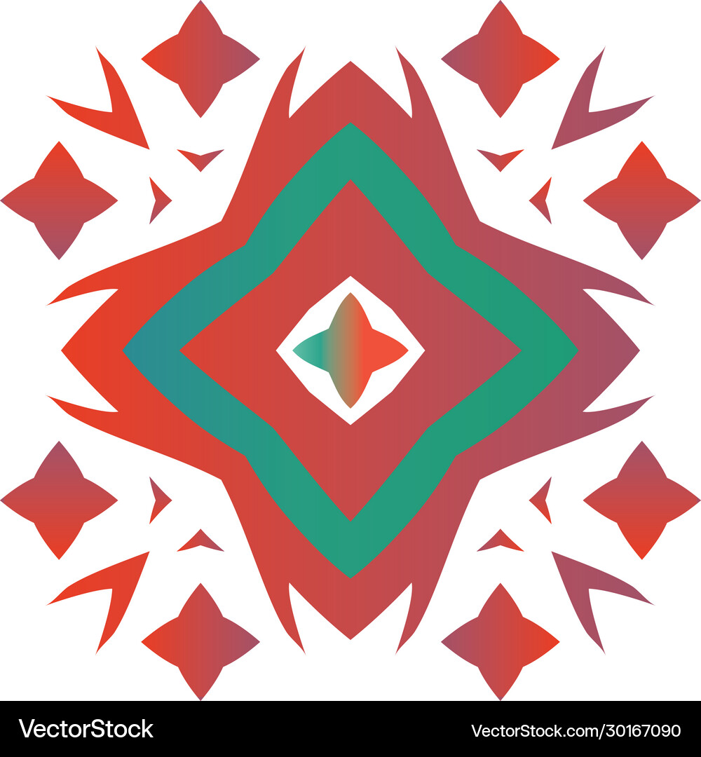 Traditional ornate motive in ceramic tile Vector Image