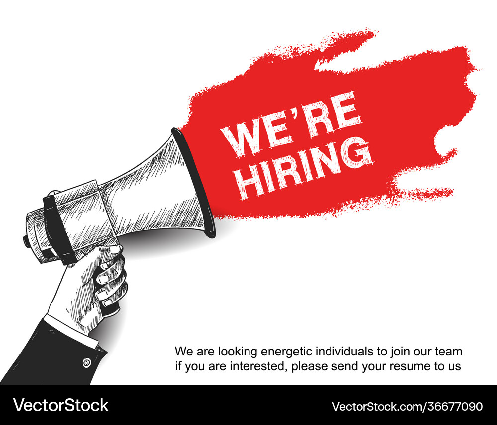 We are hiring concept design with hand holding Vector Image