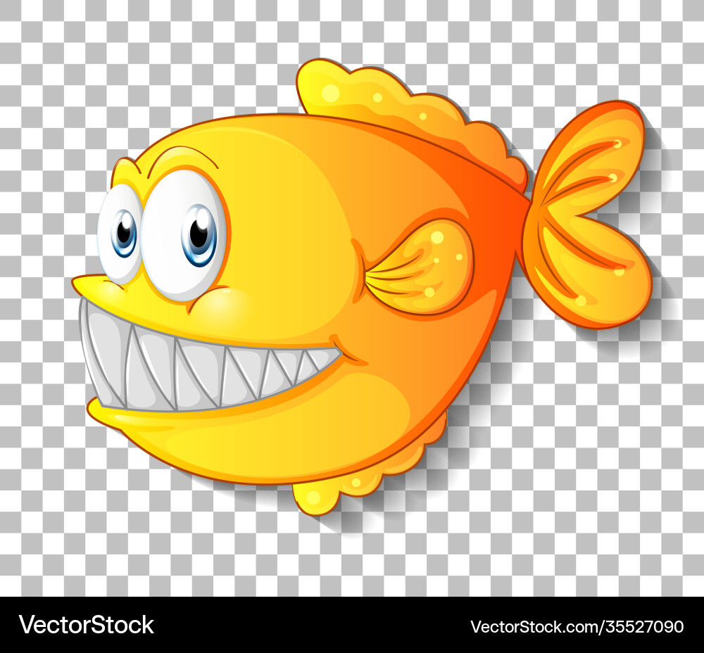 Yellow exotic fish cartoon character Royalty Free Vector