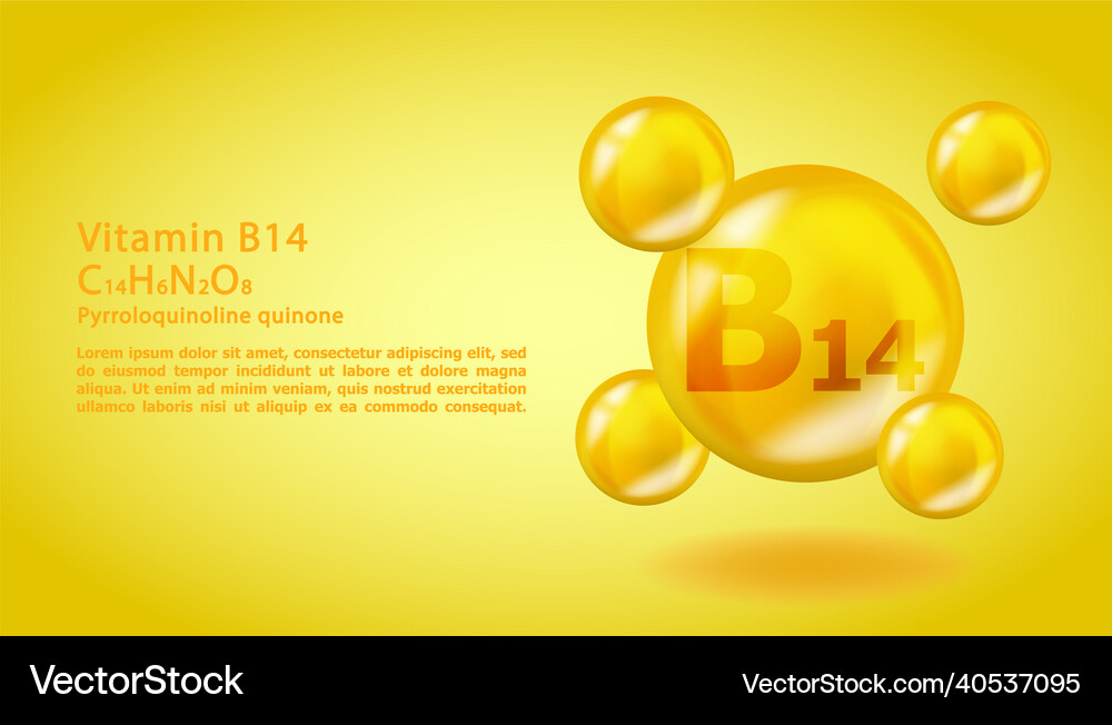 3d vitamin molecule b14 pyrroloquinoline quinone Vector Image