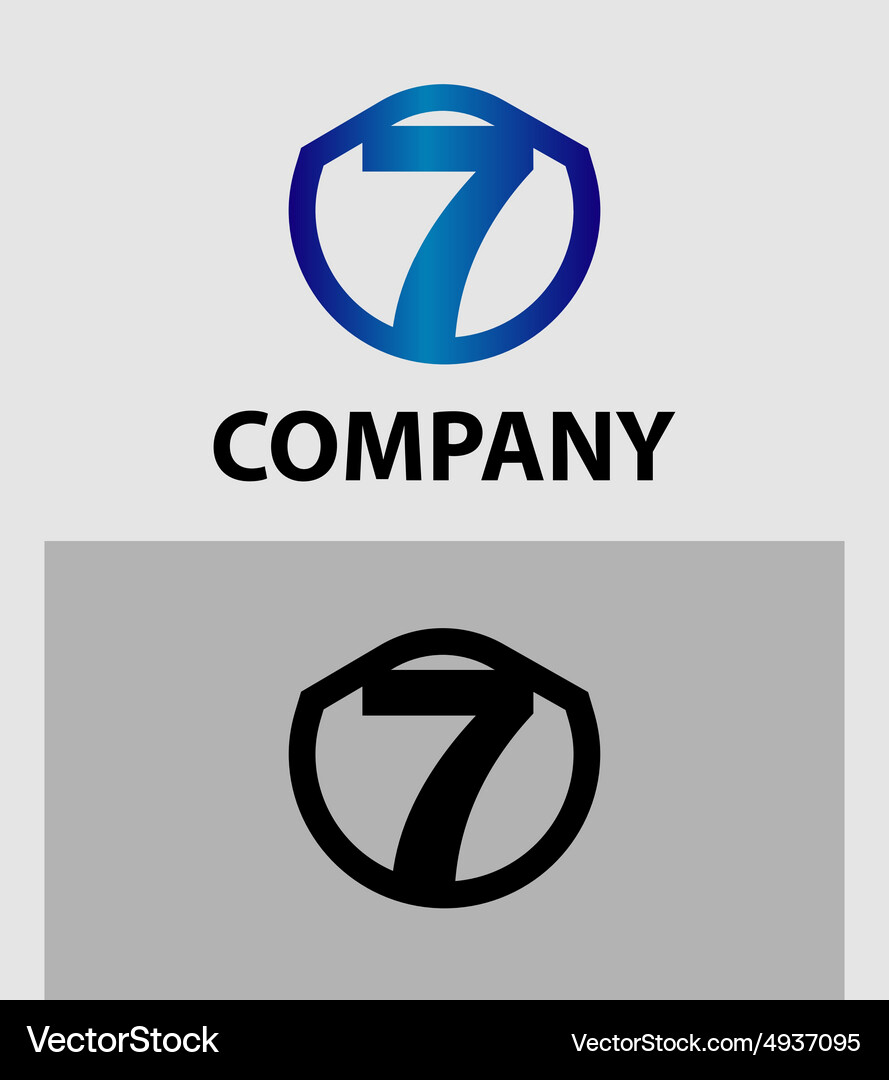 Abstract Number 7 logo Symbol icon set Royalty Free Vector