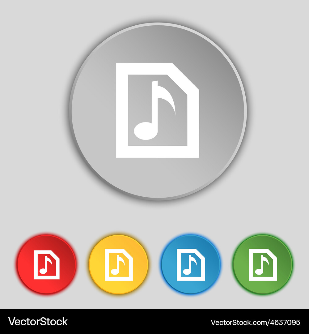 Audio mp3 file icon sign symbol on five flat Vector Image