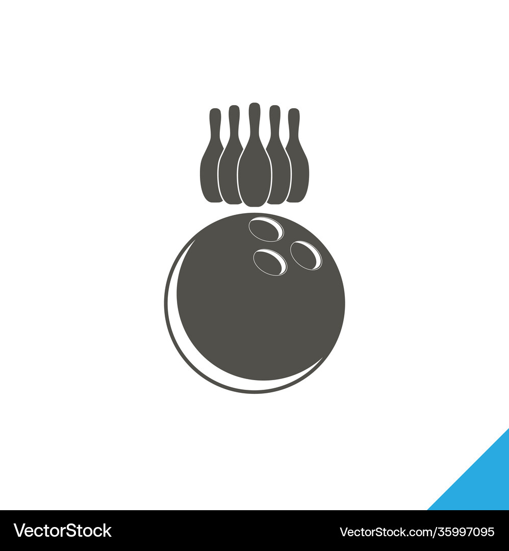 Bowling cones with ball isolated icon Royalty Free Vector