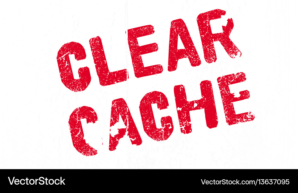 Clear cache rubber stamp Royalty Free Vector Image