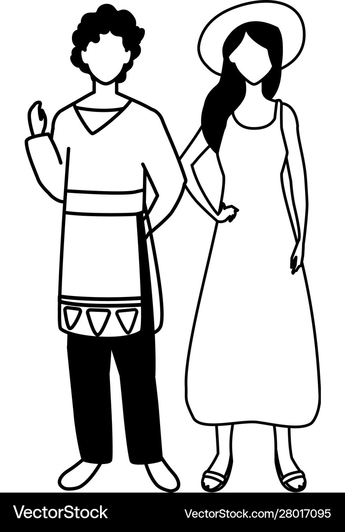 Couple people faceless on white background Vector Image