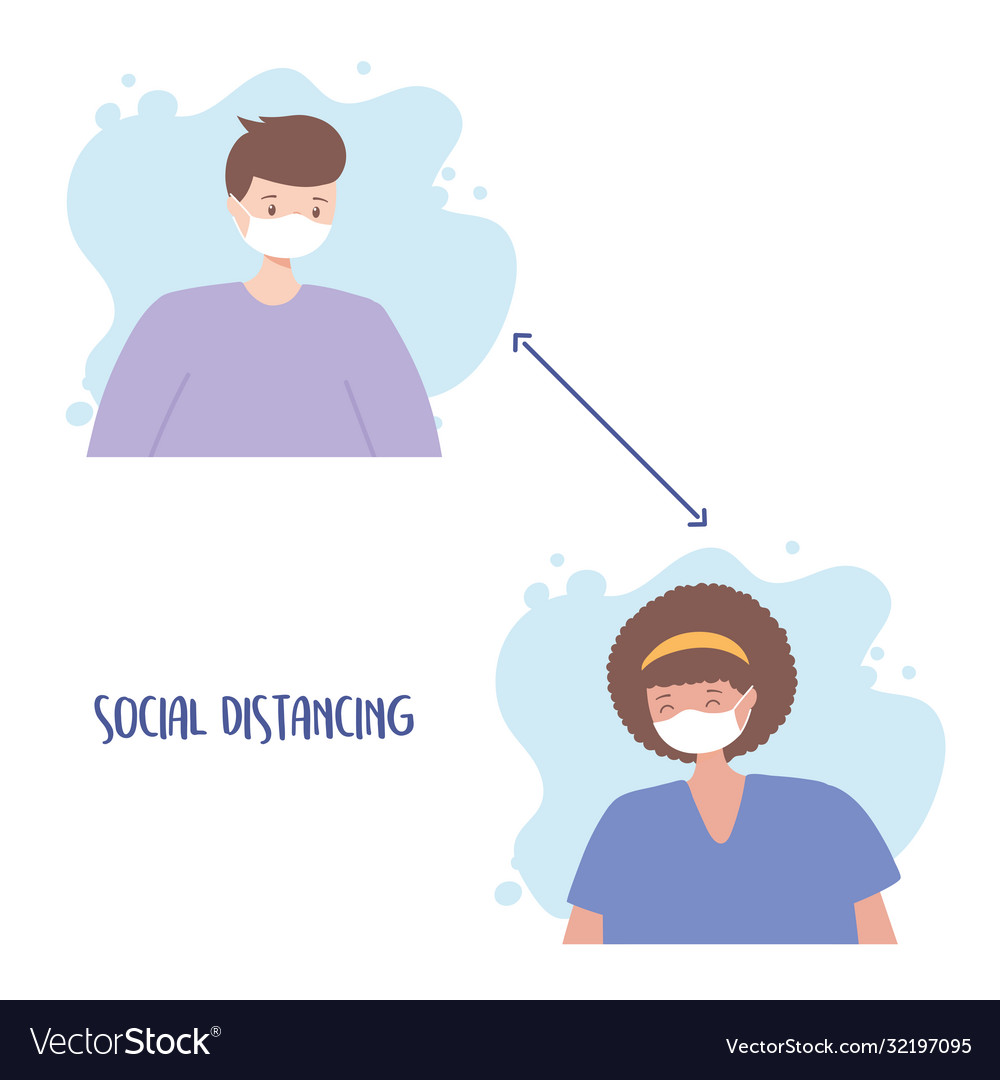 Covid 19 coronavirus social distancing keep safe Vector Image