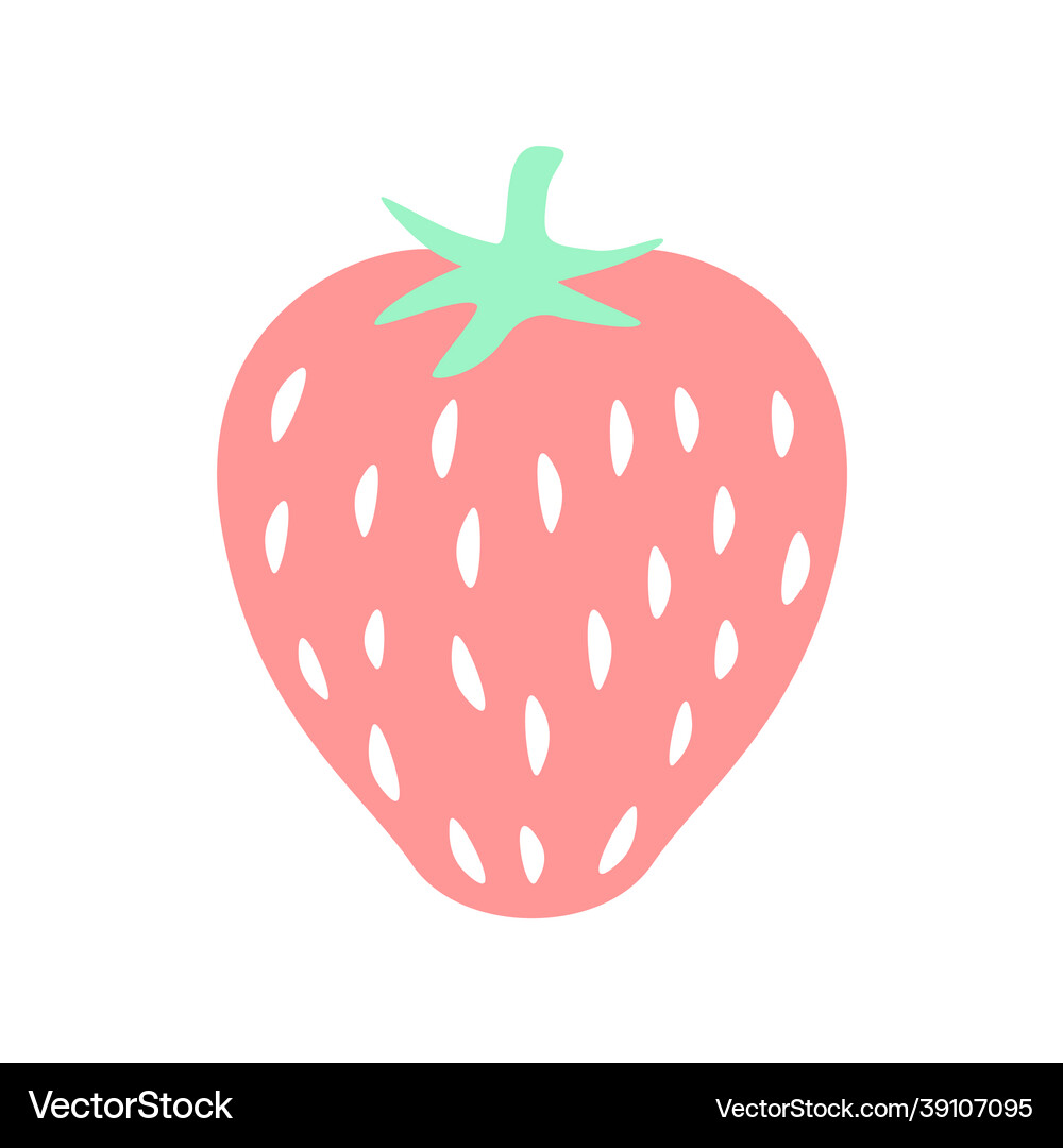 Doodle pink strawberry isolated on white Vector Image
