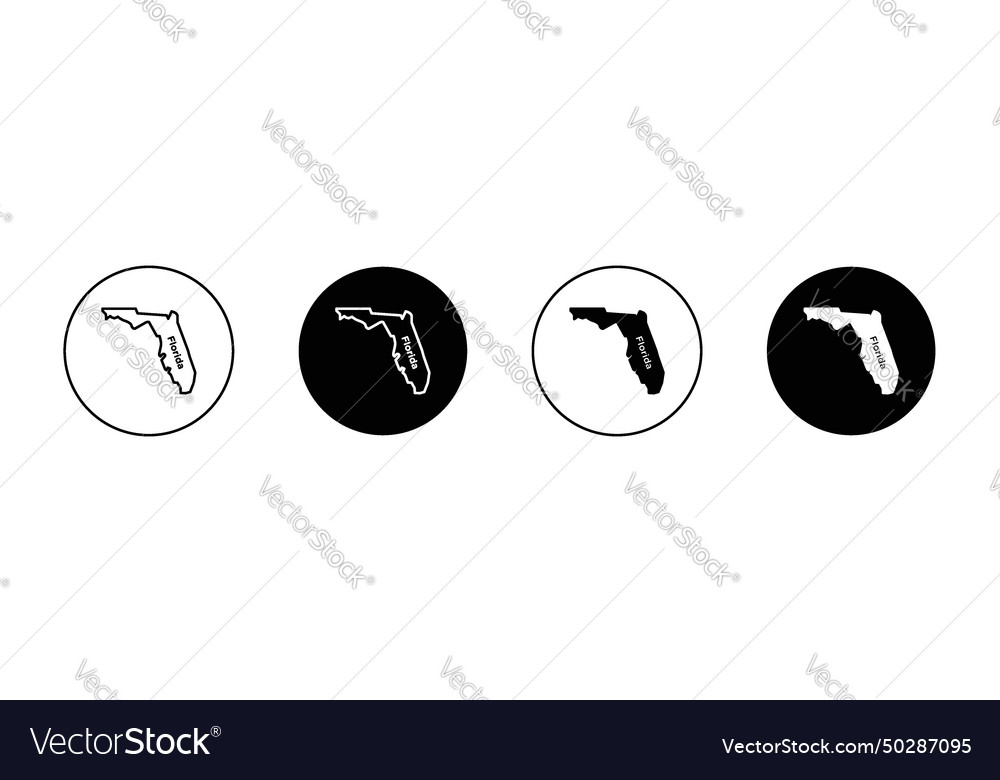 Florida map icon Royalty Free Vector Image - VectorStock