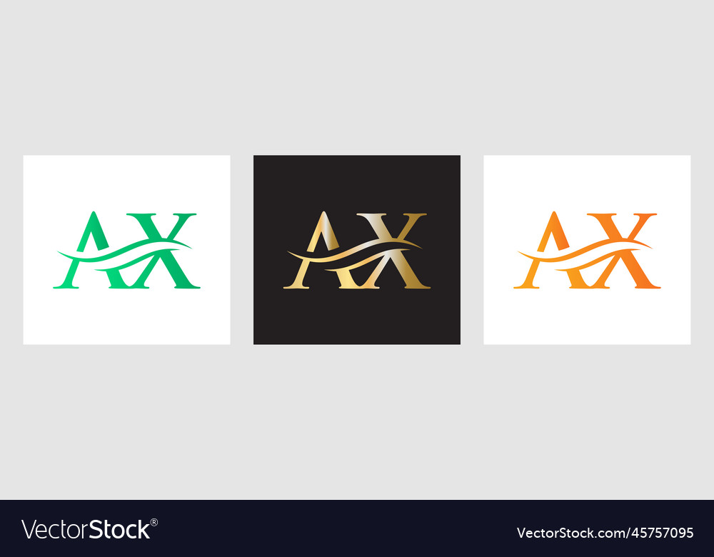 Initial monogram letter ax logo design ax Vector Image