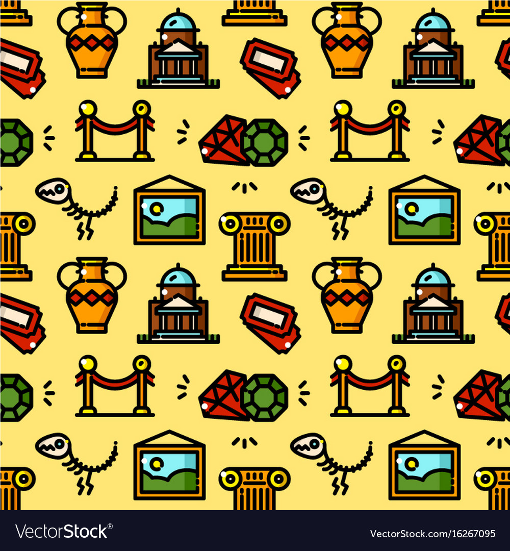 Museum seamless pattern Royalty Free Vector Image